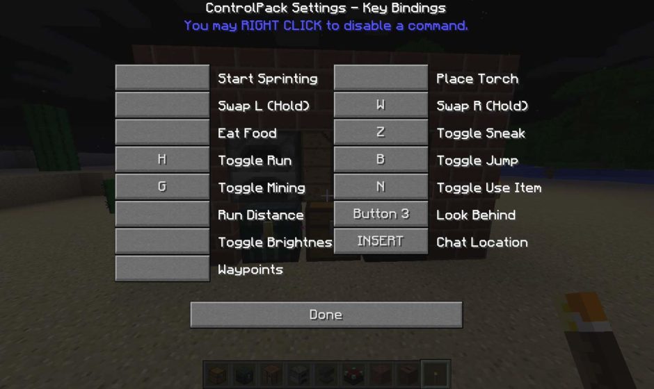 便利機能全部入り必須マイクラMod「ControlPack」の使い方